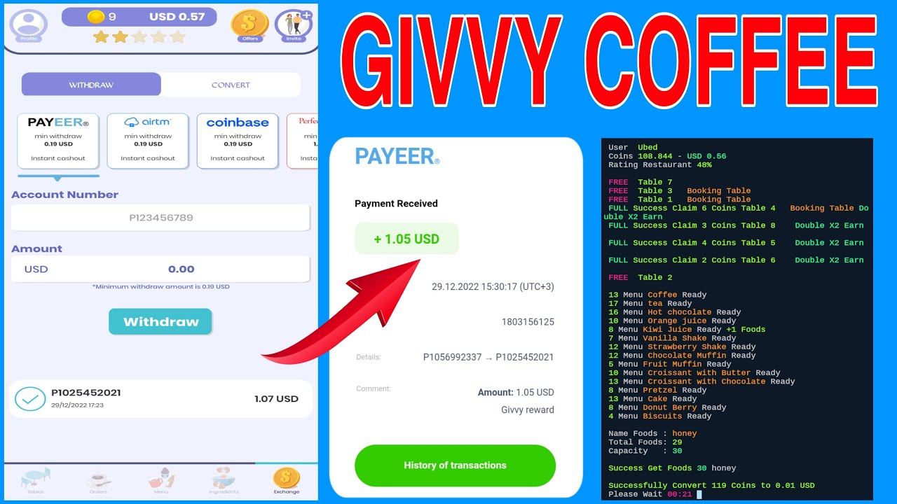 Earn Money by Givvy Coffee Via Termux | Givvy Earn Money | Givvy ...
