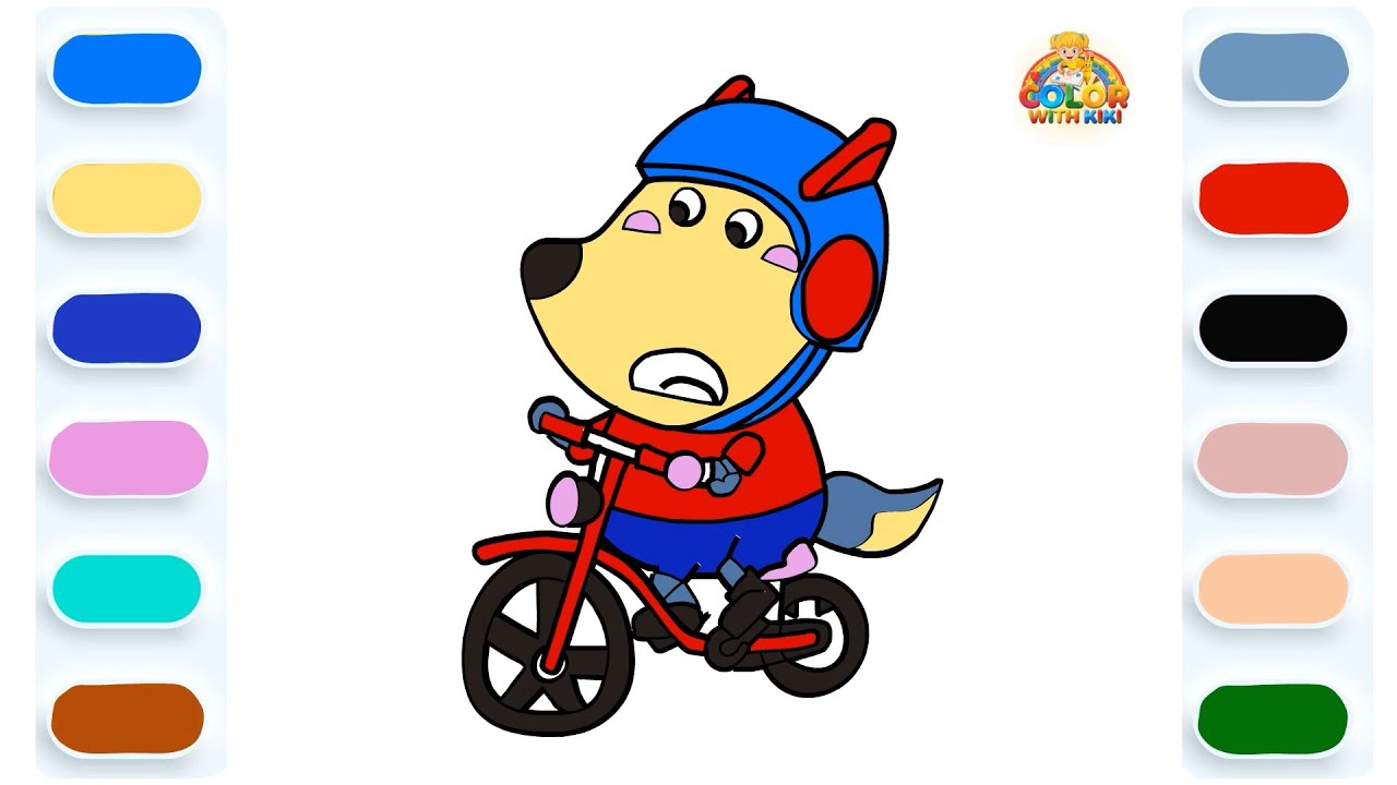 Learn to Draw Mr.Wolf Riding Cycle from Wolfoo world - Drawing and ...