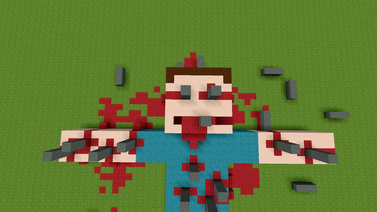 Minecraft Steve Dies Again: Falling on Nails - YouTube