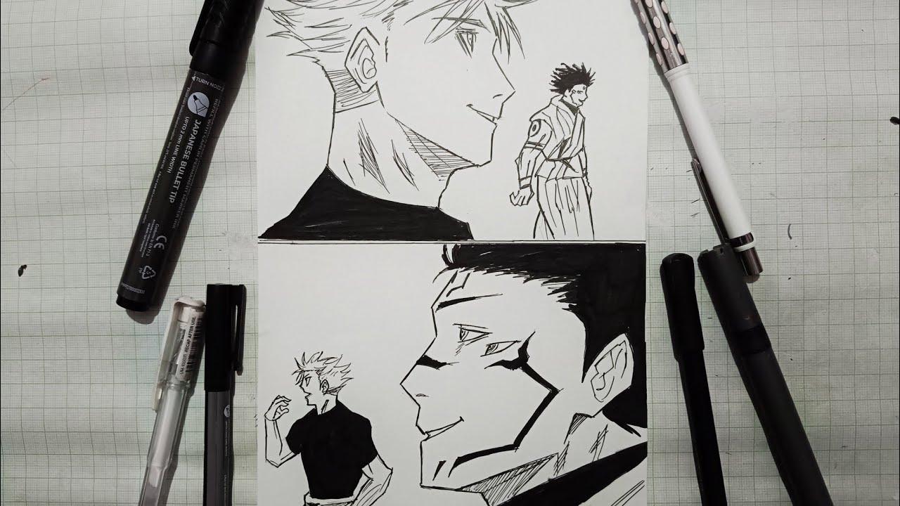 Drawing a Manga Page | Jujutsu kaisen | 呪術廻戦 | Gojo Satoru | Gege ...