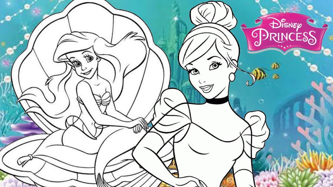 Mewarnai Putri Duyung Ariel The Little Mermaid Colouring Pages Princess ...