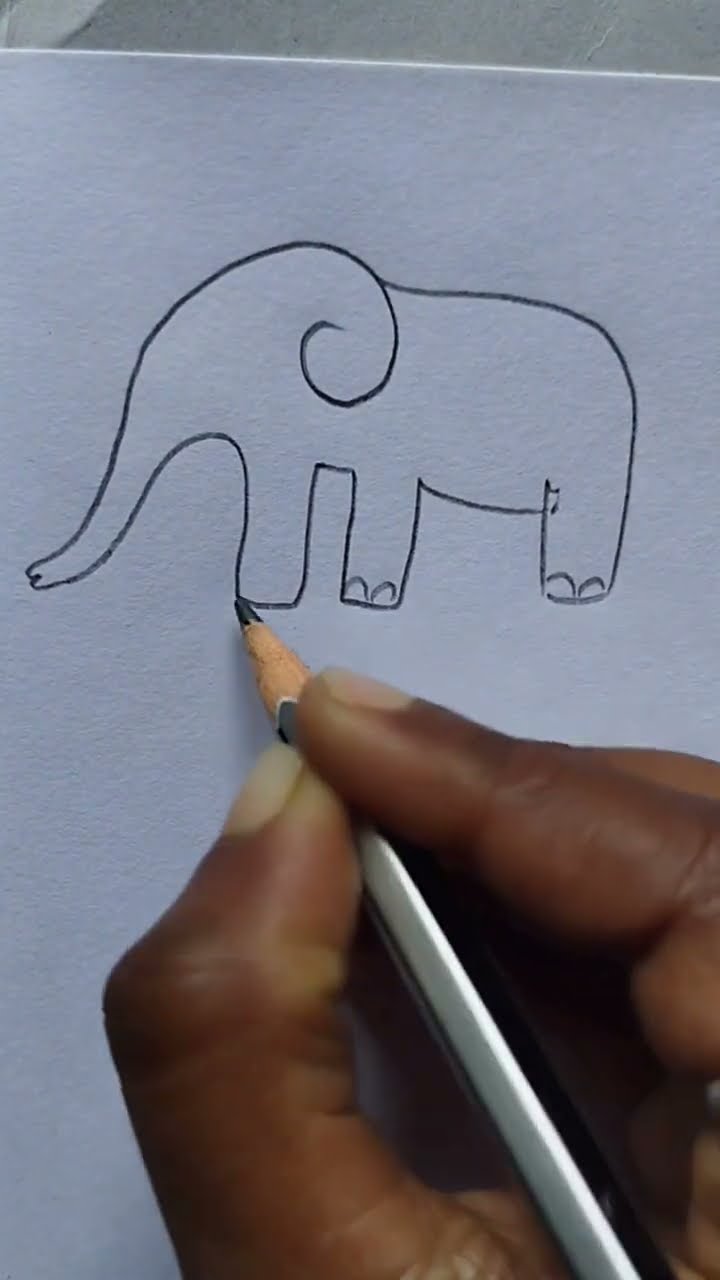 সহজে হাতি আঁকা শিখি// how to draw elephant // hati aka // elephant ...