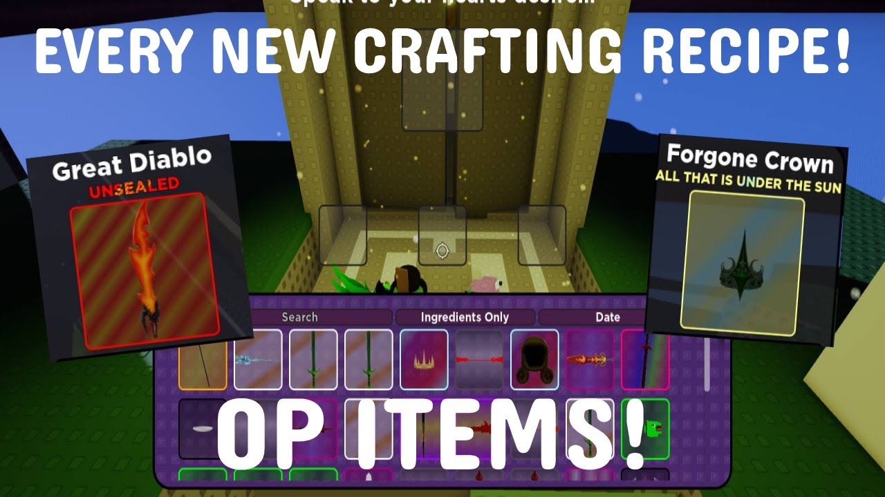 EVERY NEW CRAFTING RECIPE FOR THE VOID TOWER UPDATE (OP ITEMS) in ...