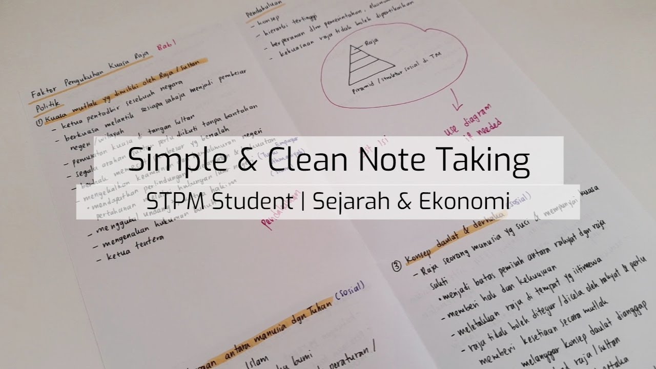 Minimalistic Note Taking For STPM Student | Sejarah & Ekonomi - YouTube