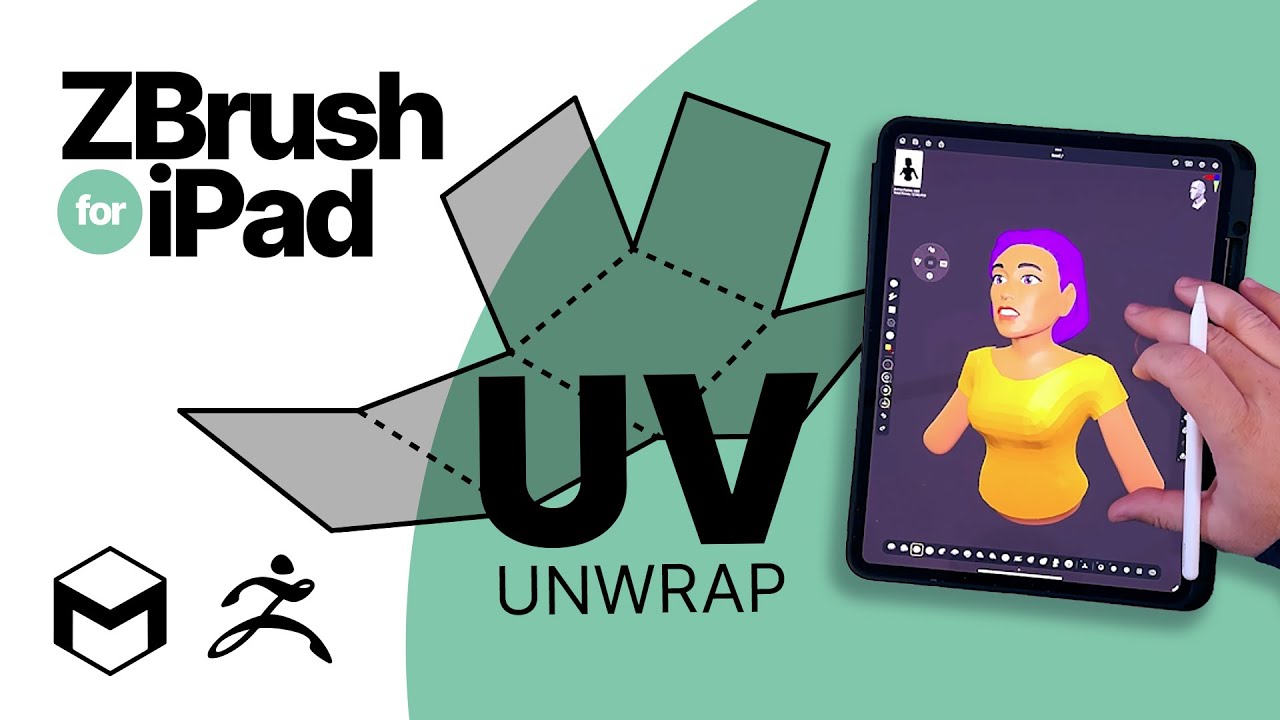ZBrush for iPad 2024 — how to uv unwrap - YouTube