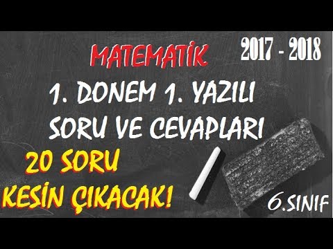 6. Sınıf Matematik Sınavı Örnek Soru ve Çözümleri 2017 - 2018