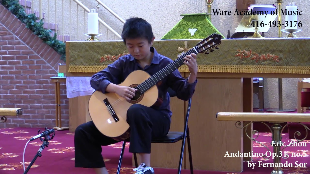 Eric Zhou performs Andantino Op 31 No. 5 by Fernando Sor - YouTube