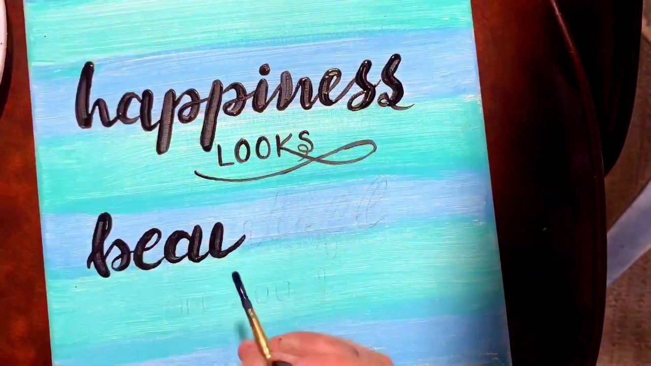 Brush calligraphy on canvas| easy and quick calligraphy tutorial for ...