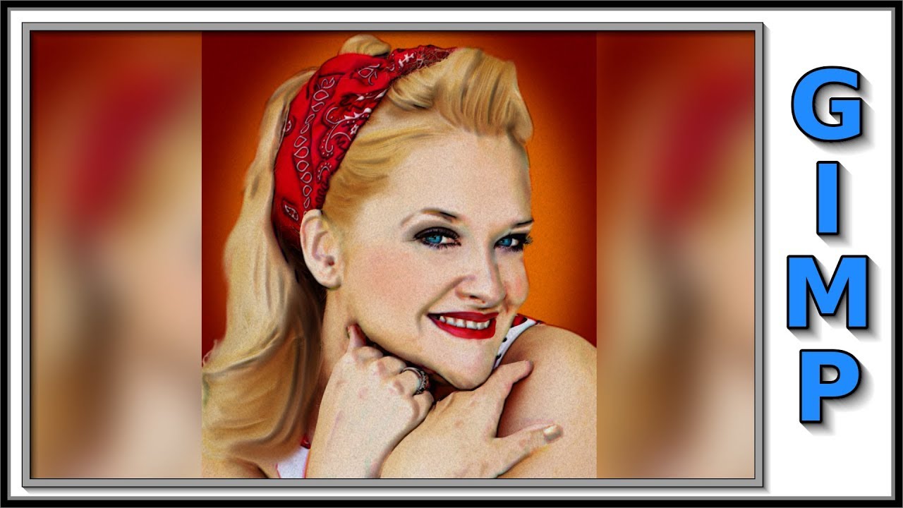 Gimp: Vintage Portrait Illustration - YouTube