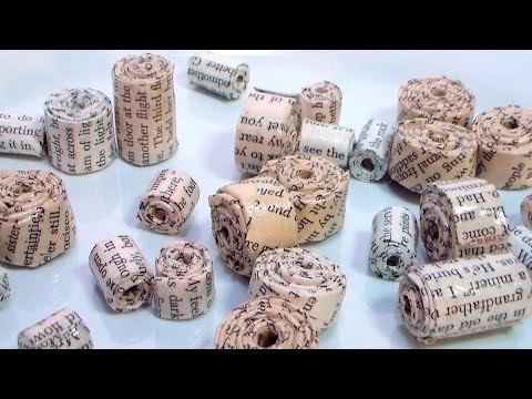 Old Book Page Paper Beads! - YouTube