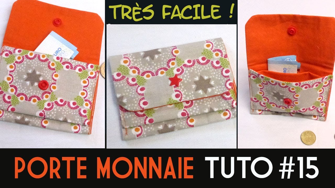 Tuto # 15 Porte monnaie à 2 compartiments...RAPIDE et FACILE ! - YouTube
