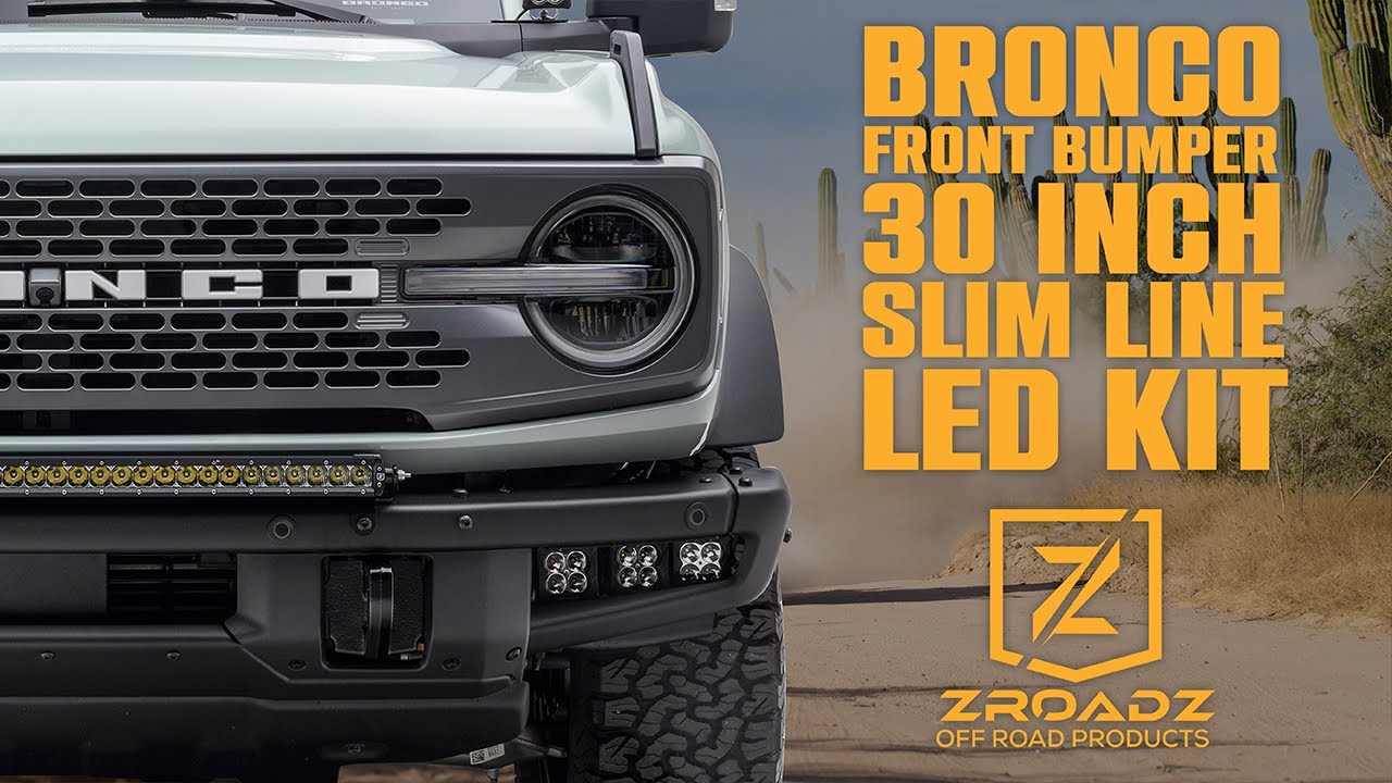 Ford Bronco Front Bumper Slim Line LED Light Bar Kit - YouTube