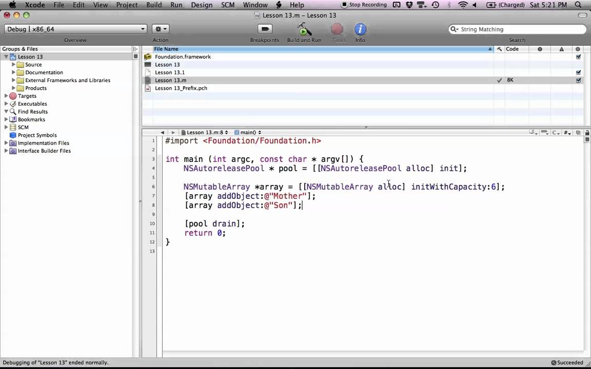 Objective C On The Mac L13 Nsmutablearray Youtube
