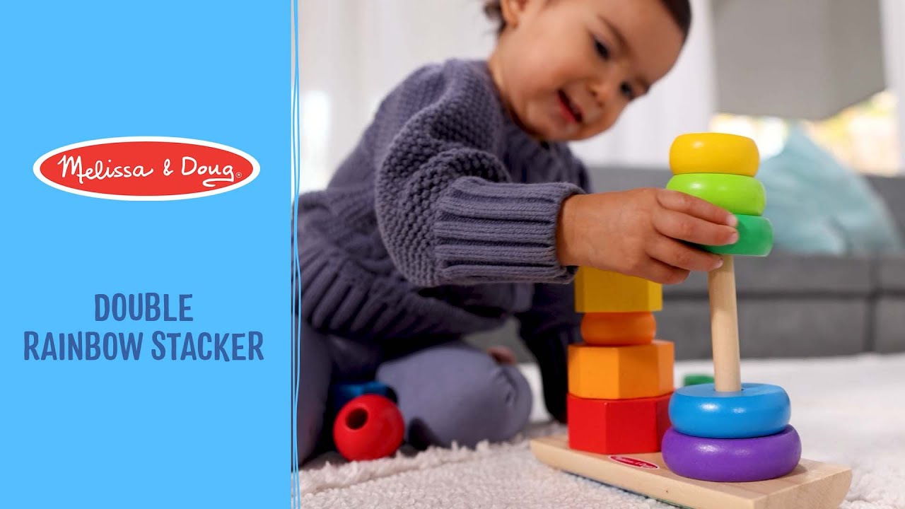Melissa & Doug Double Rainbow Stacker - YouTube