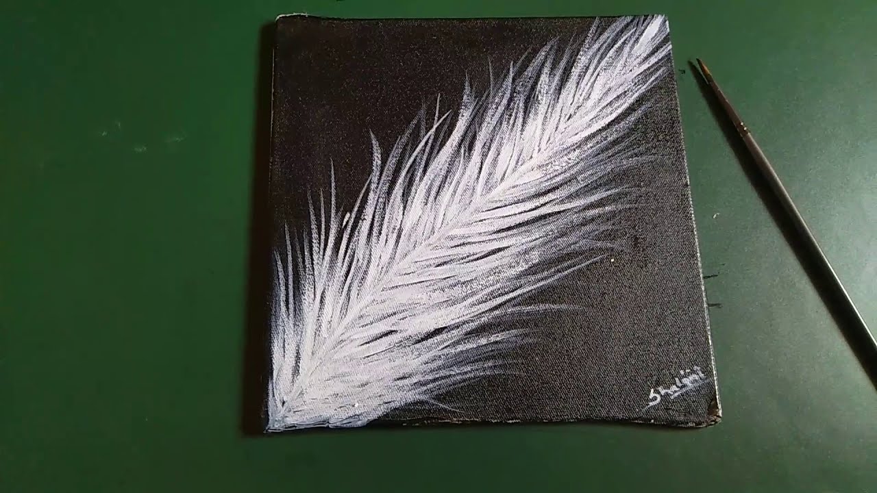 How to paint white feather easily| feather painting - YouTube