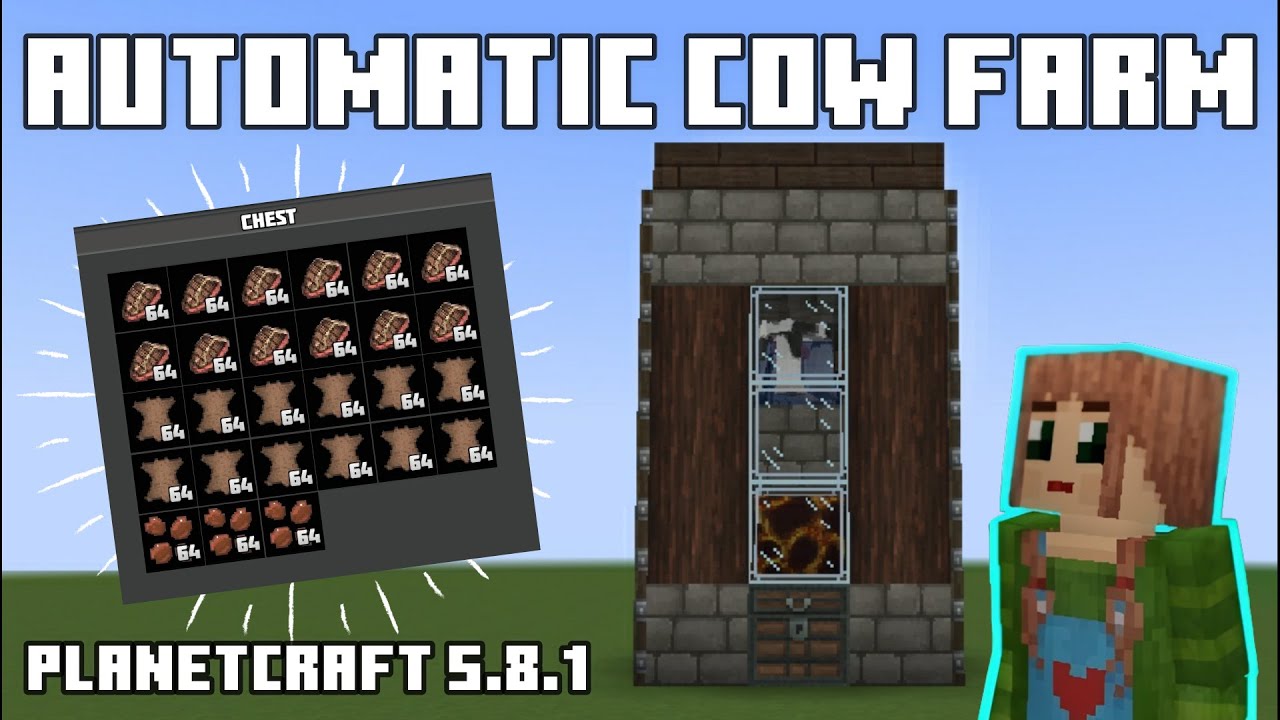 Planet Craft - Planet of Cubes] Automatic Cow Farm Tutorial - YouTube