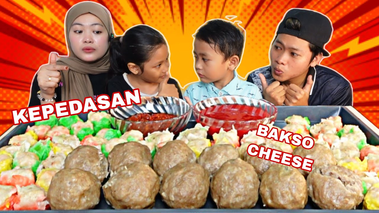 KEPEDASAN ️MAKAN BAKSO CHEESE TARIK DAN DIMSUM PEDASSSS😭😭 - YouTube