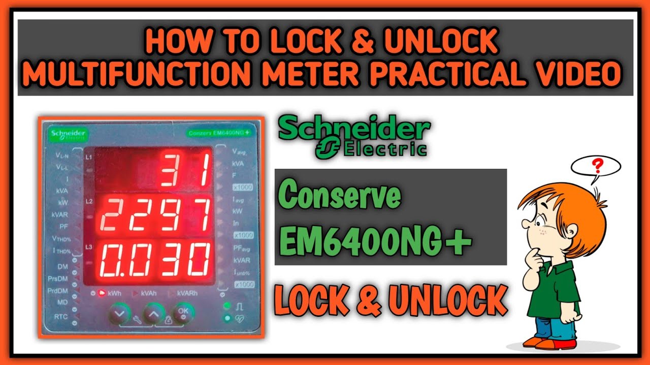 How To Lock & Unlock Multifunction Meter | Conserve EM6400NG+ | Lock ...