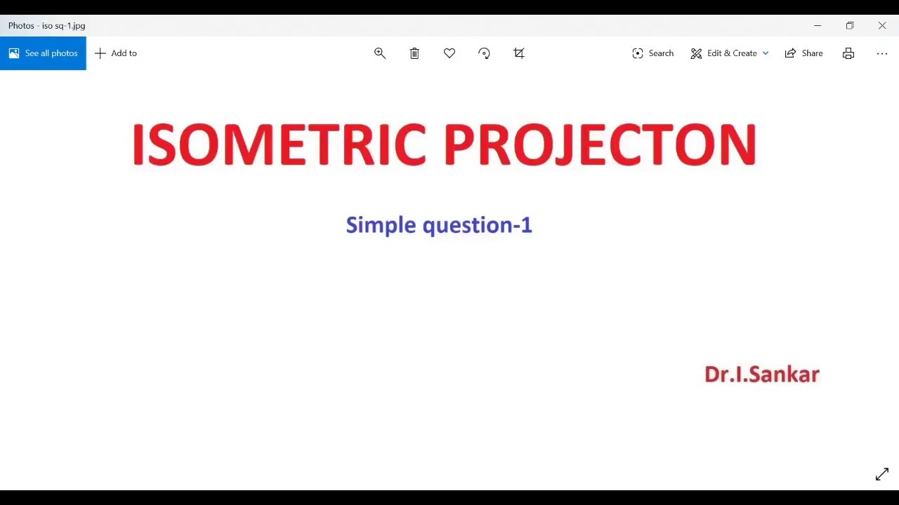 ISOMETRIC PROJECTION (Simple Question - 1) - YouTube