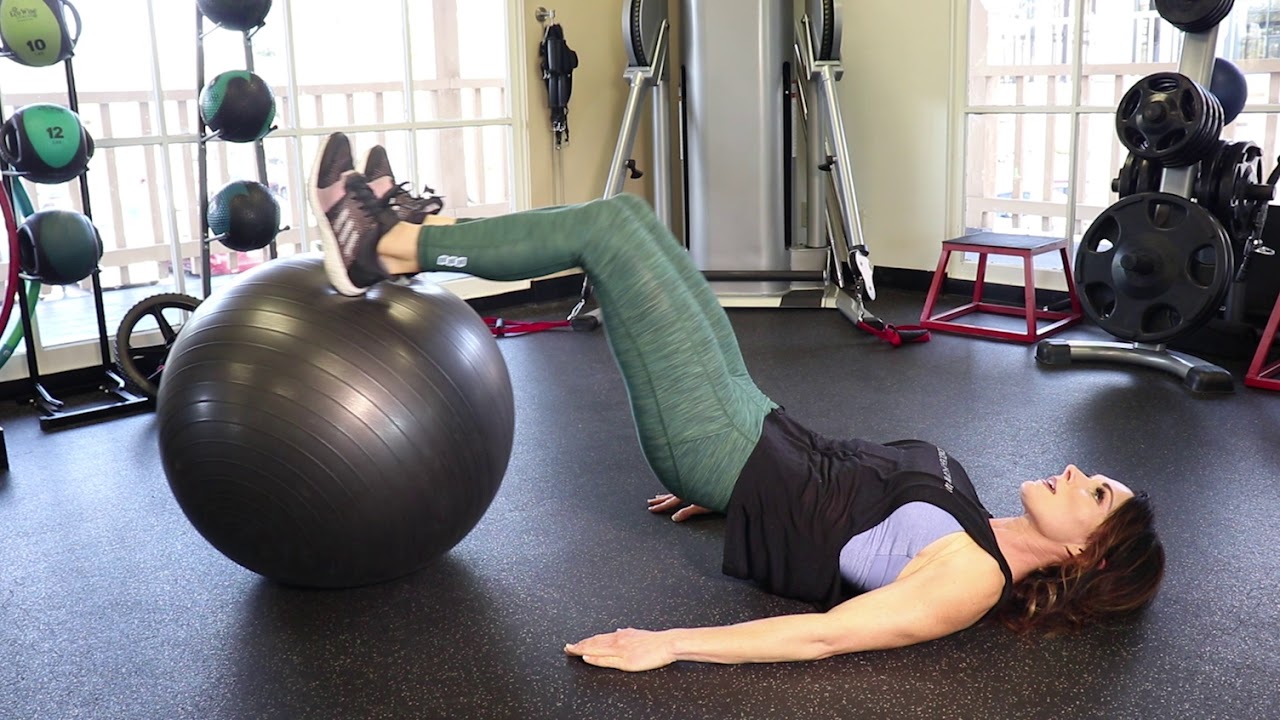 Stability Ball Hamstring and Glute Pull - YouTube