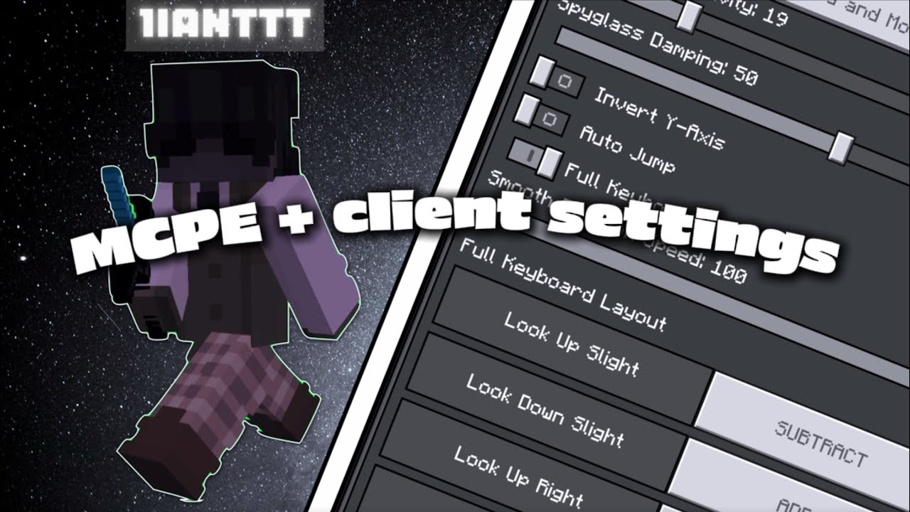 my MCPE + Client settings - YouTube