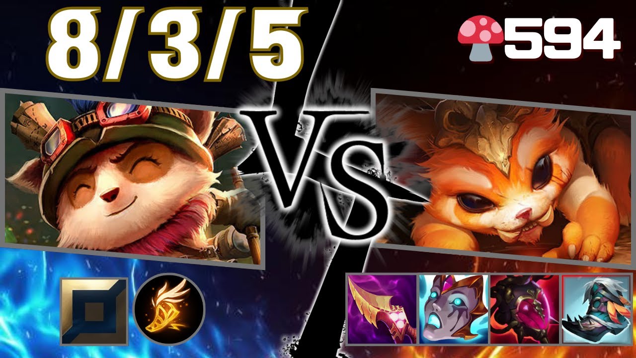 🍄594【Master/KR】TOP Teemo vs Gnar【SN:12년생 박힘찬#KR1】【Patch25.S1.2】# ...