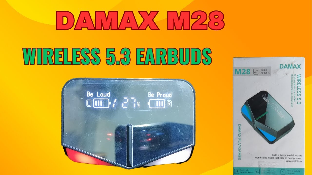 DAMAX M28 WIRELESS 5.3 EARBUDS UNBOX VIDEO - YouTube