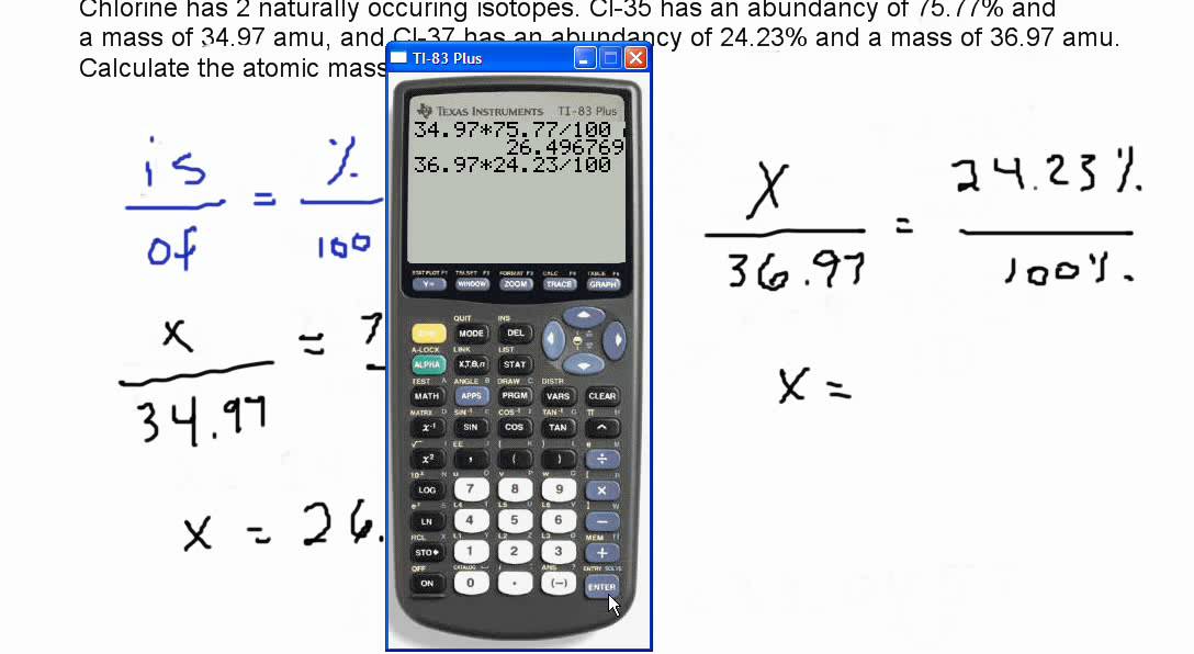 Calculating Atomic Mass from Natural Abundances Part 2 - YouTube