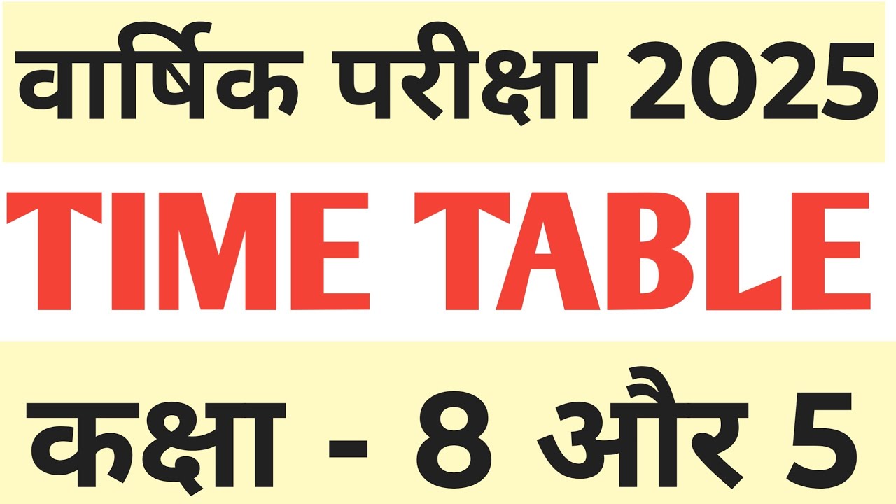 MP Board Class 8th Varshik Pariksha 2024-25 Time Table | Download MP ...