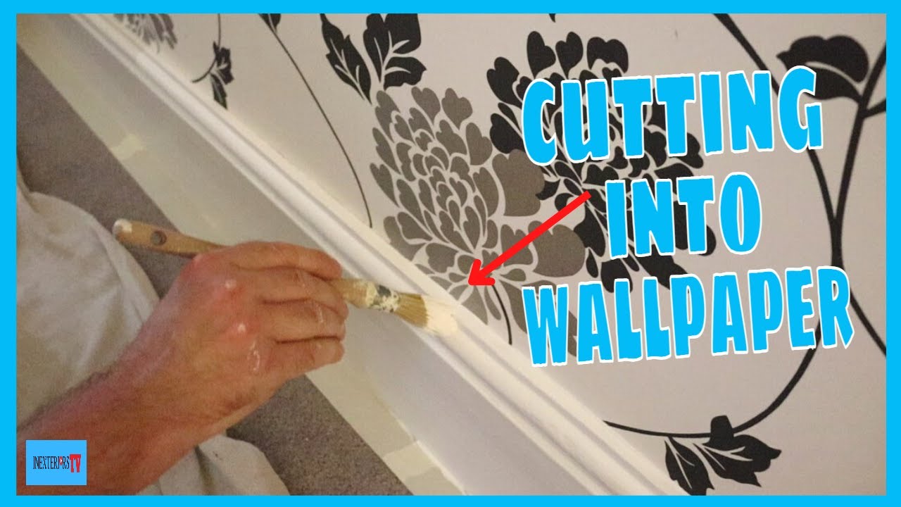 Cutting in paint to wallaper. Cutting in. - YouTube