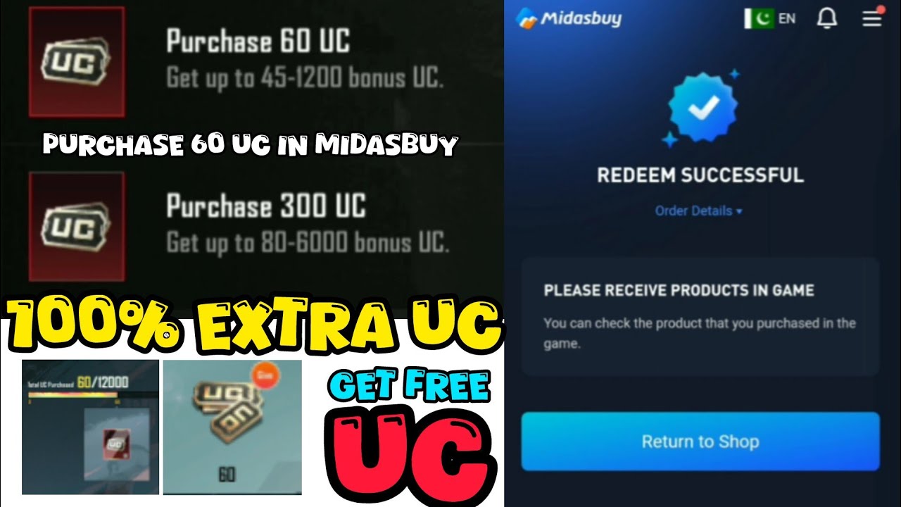 New Free Uc Event | Get 45-1200 Uc Free 100% Guarantee | Rp Discount ...