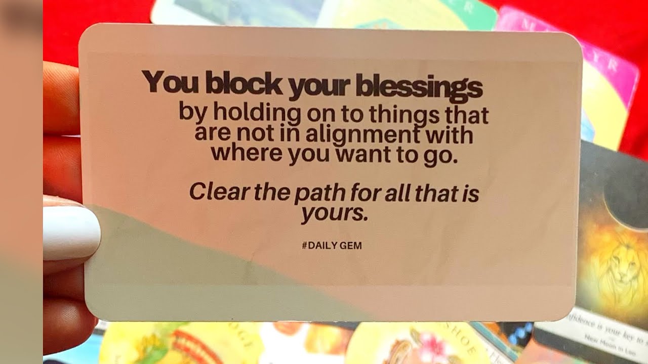 You block your blessings by holding on to people that are not in ...