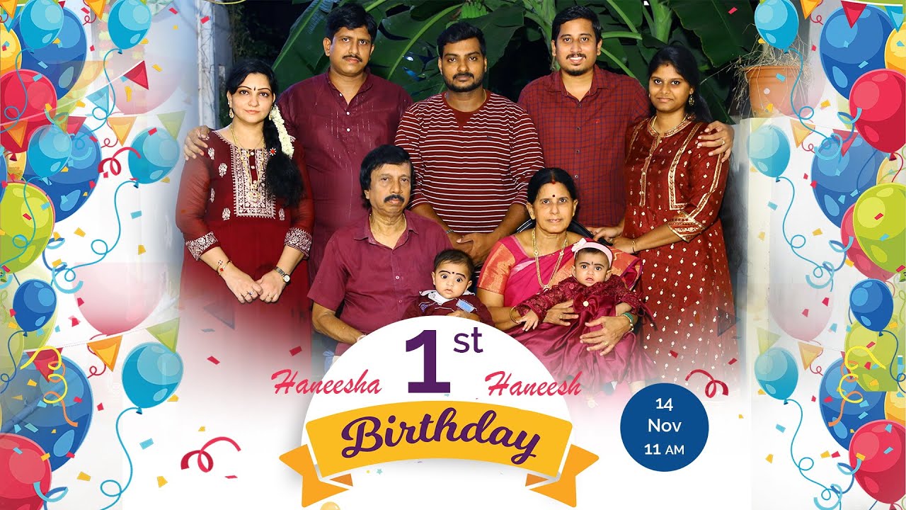 Haneesha & Haneesh 1st Birthday - YouTube