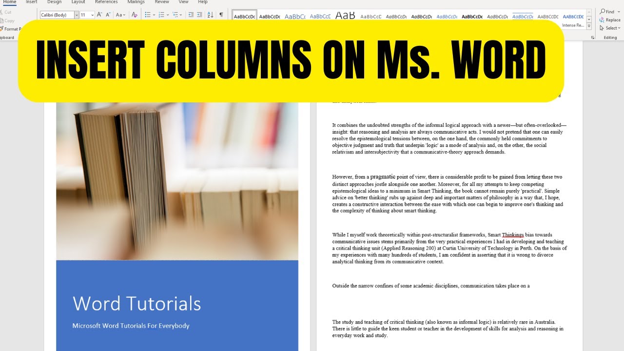How to Add a Column in MS Word - Easy Table Editing Guide! - YouTube