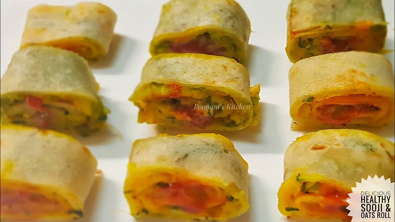 Delicious Healthy Sooji Breakfast/ Snack Recipe - Sooji and Oats Roll ...