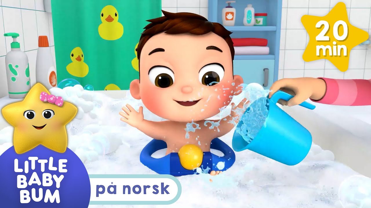 Baby Max' første bad | Little Baby Bum Norsk | Babysanger ...