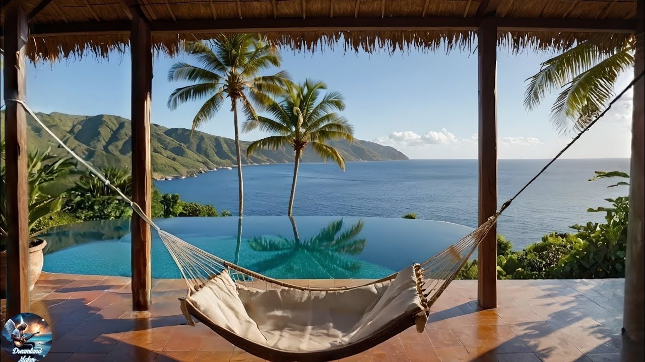 Relaxing Tropical Beach Hammock Views | Calming Sea Sounds ASMR for ...
