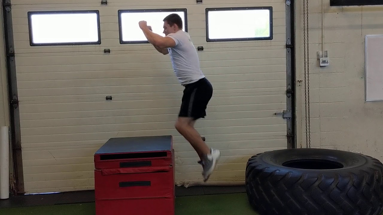 Depth Drop to Single Leg Landing Box Jump Side - YouTube