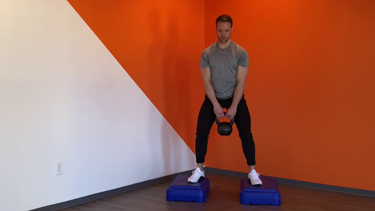 Kettlebell Two-Handed Deficit Hang Squat - YouTube