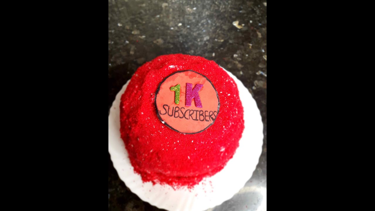 Red velvet cake || red cake || 1k celebration - YouTube