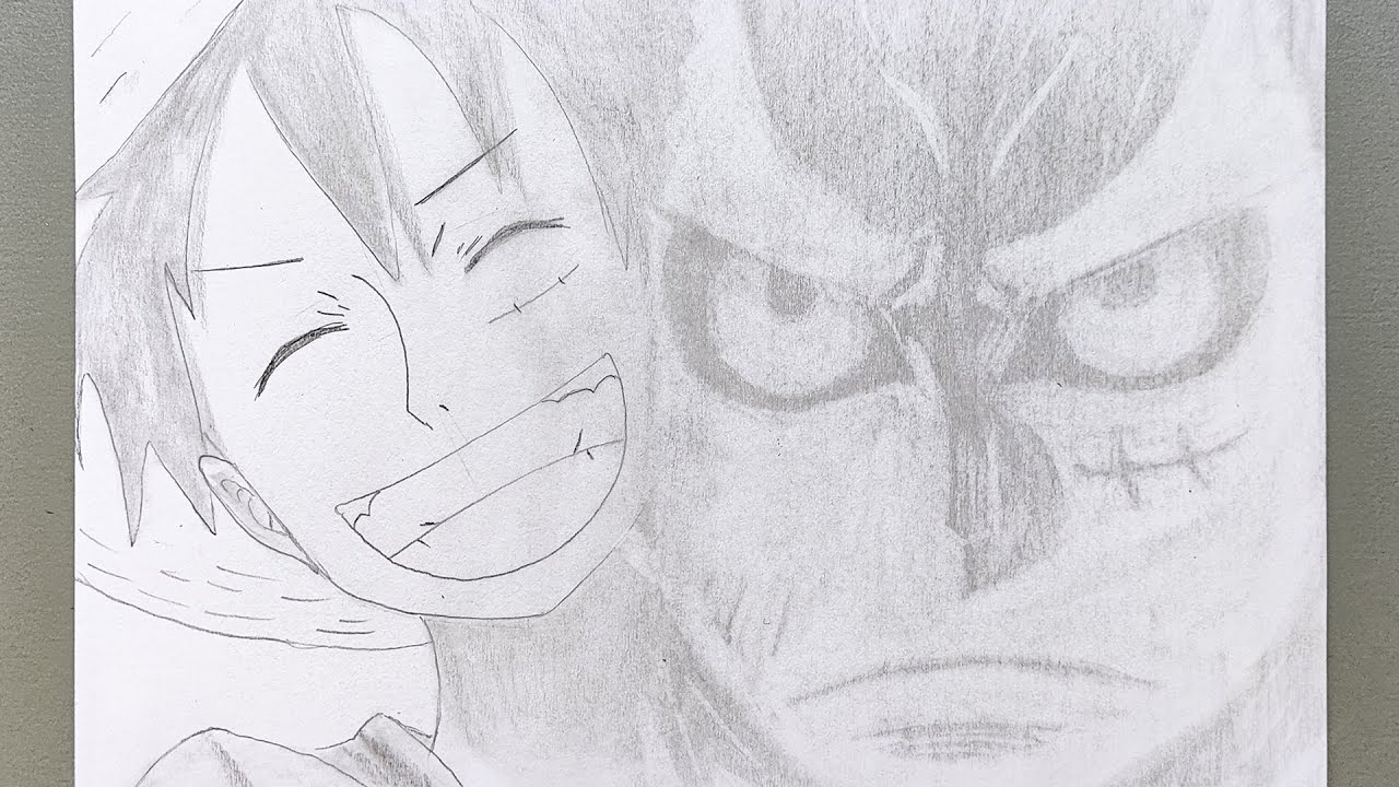 how to draw Luffy grade 4 | onepice drawin - YouTube