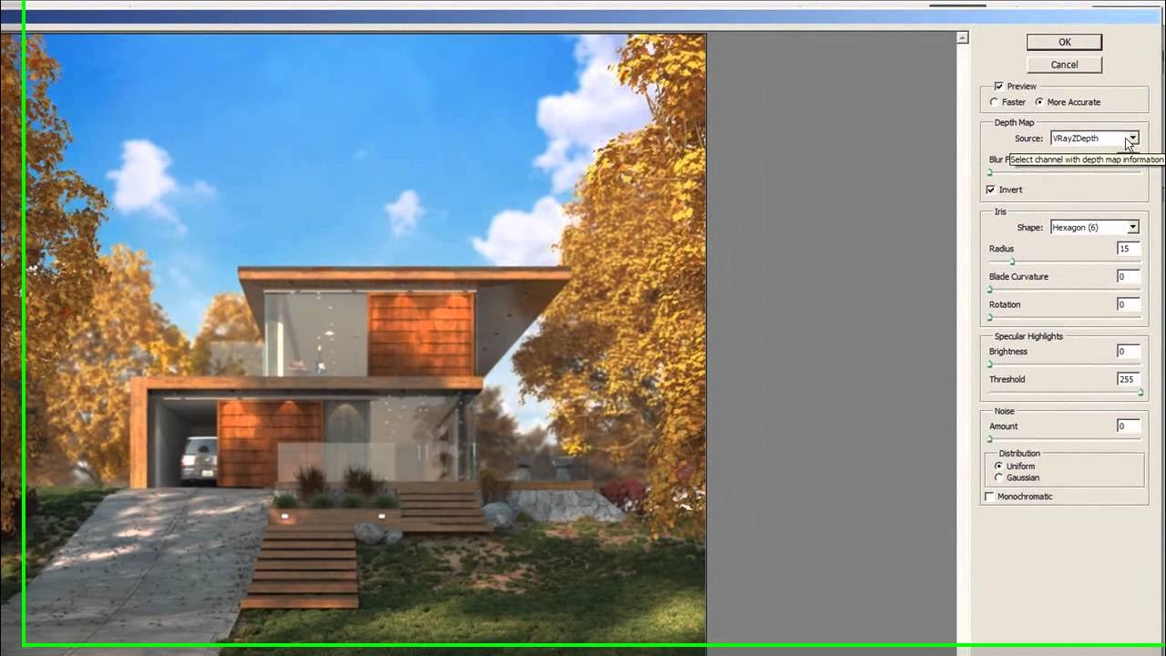 Photoshop for Architectural Visualization: Use V-Ray Zdepth Channel For Depth of Field and Fog ...