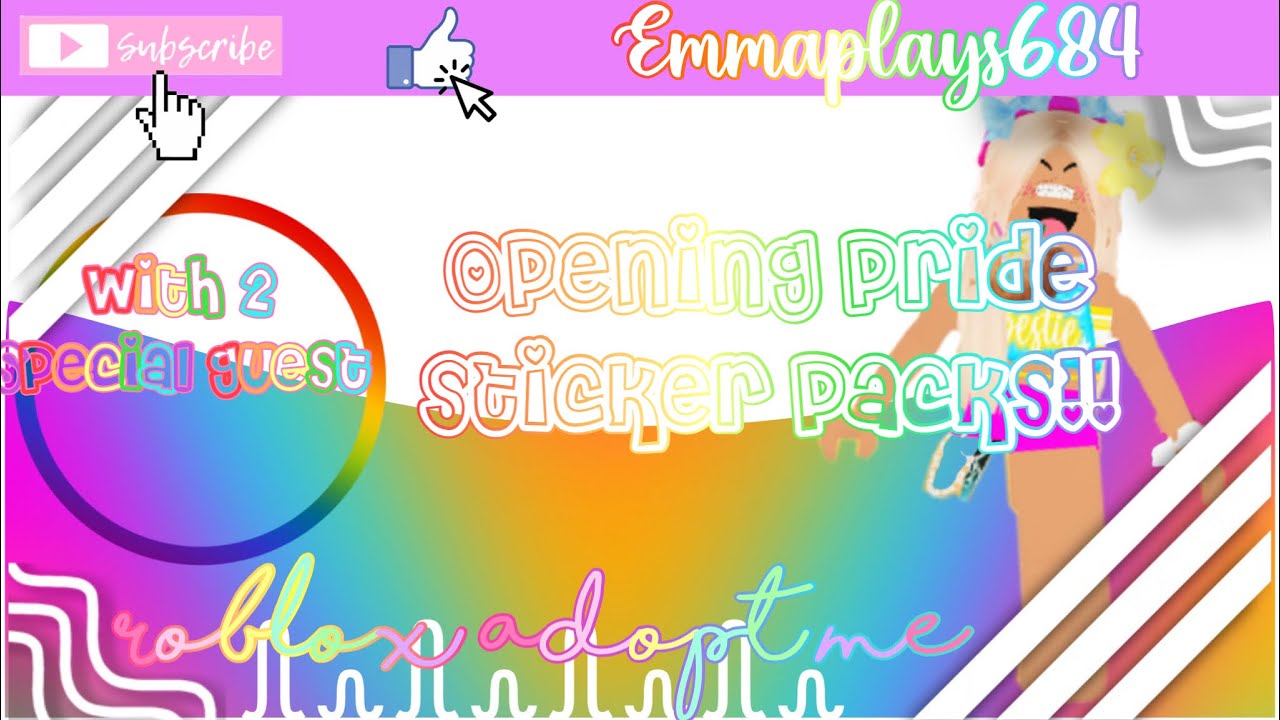 Opening pride sticker packs!! ~|Roblox-Adopt me| Happy pride month!!🏳️ ...