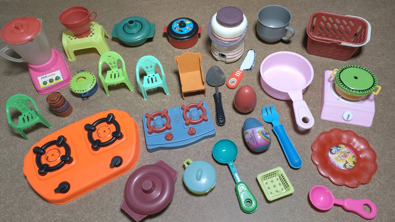 4 Minutes Satisfying With Unboxing Plastic Mini Cooking Set Compilation ...