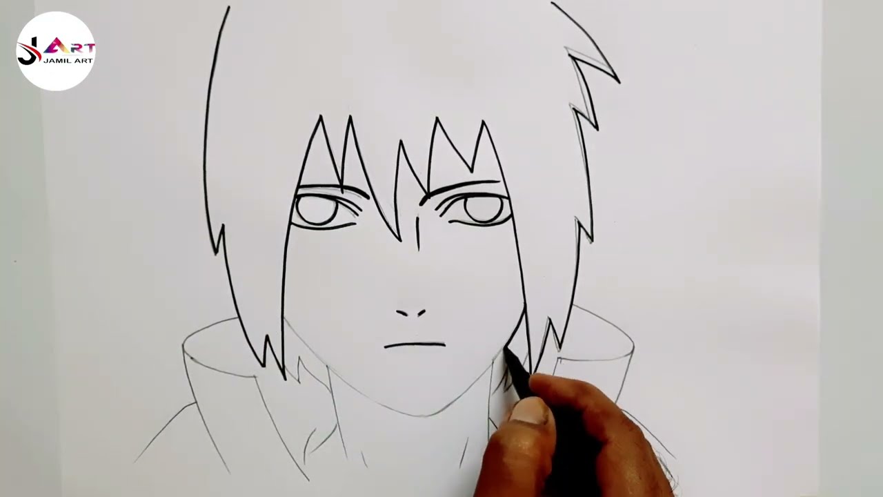 How to draw Sasuke Uchiha step by step || Anime drawing easy || Sasuke ...