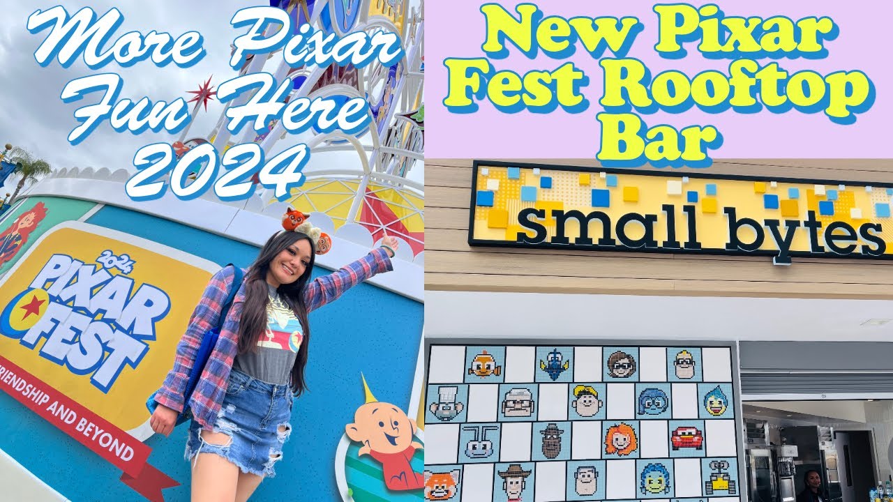 NEW Rooftop Bar at Pixar Place Hotel | Pixar Fest Food Booths ...
