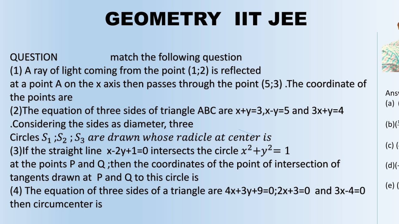 IIT JEE geometry - YouTube