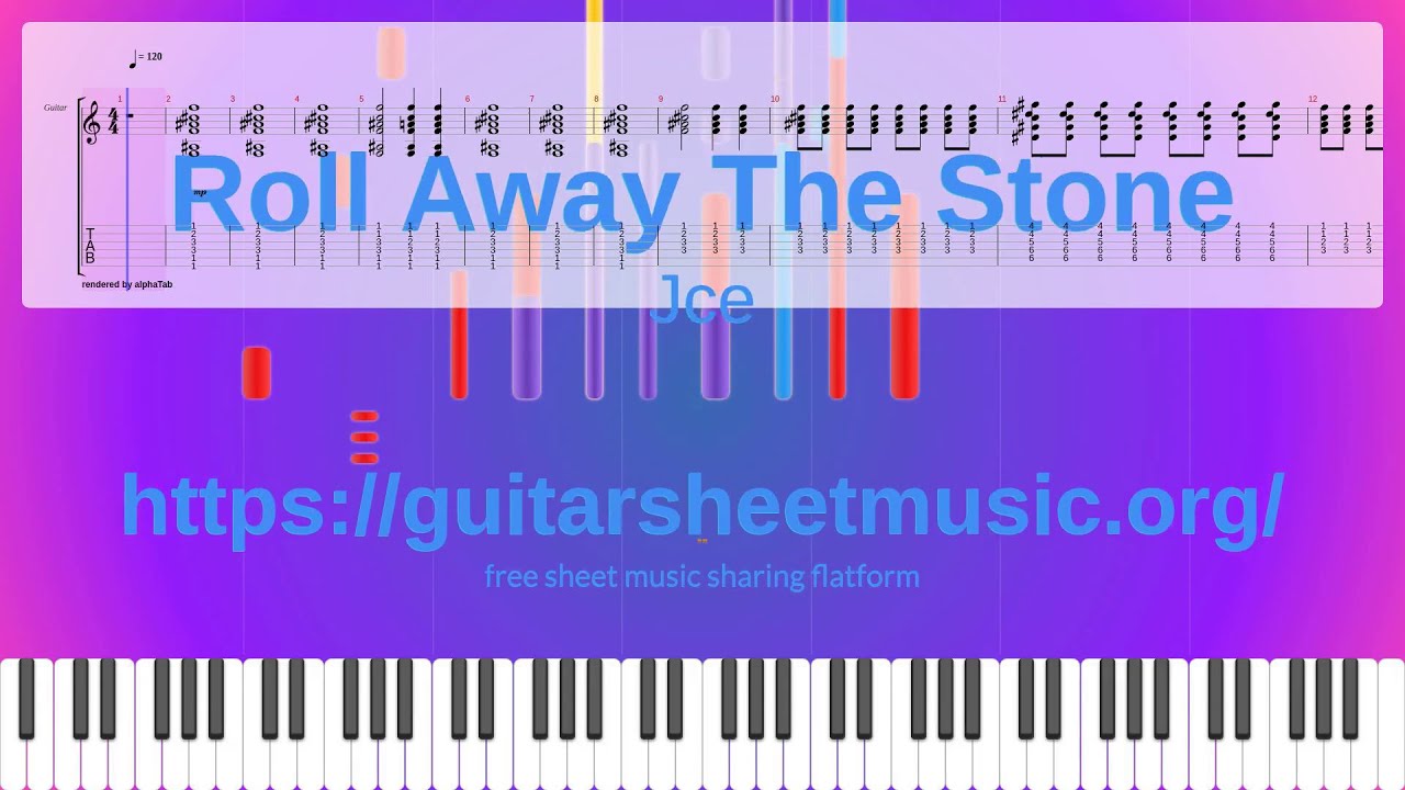 Roll Away The Stone Sheet Music Free, Jce Synthesia Piano - YouTube