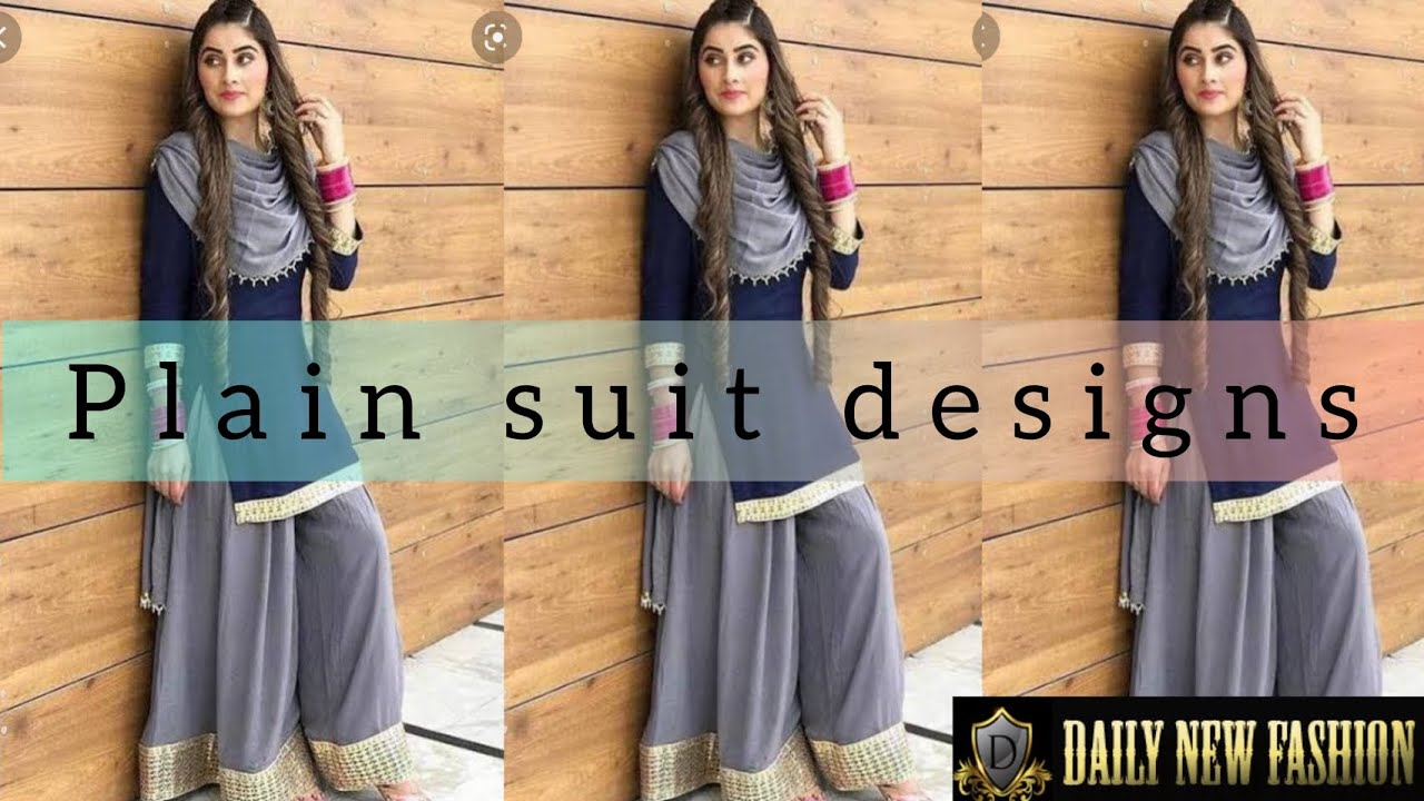 latest plain suit design | plain punjabi suit collections | plain party ...
