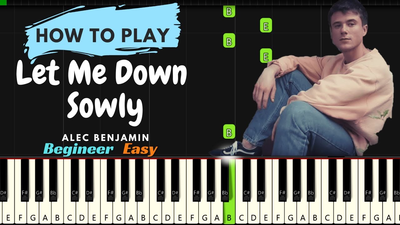 Let Me Down Slowly Piano lesson with Easy notes |Beginner Tutorial ...